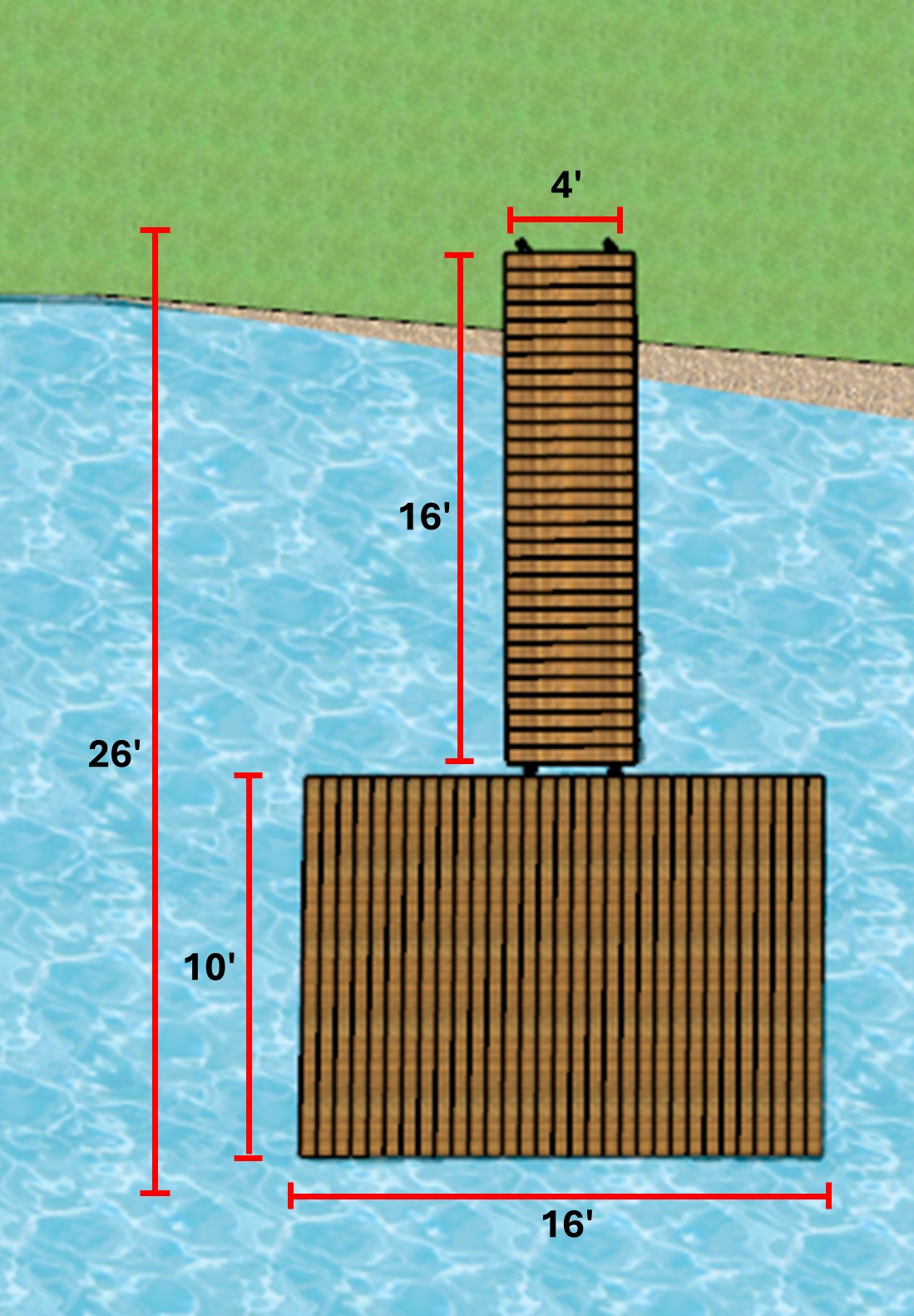 Docks kit 4'x16' Semi-Floating & 10'x16' Floating Heavy Duty Docks ...