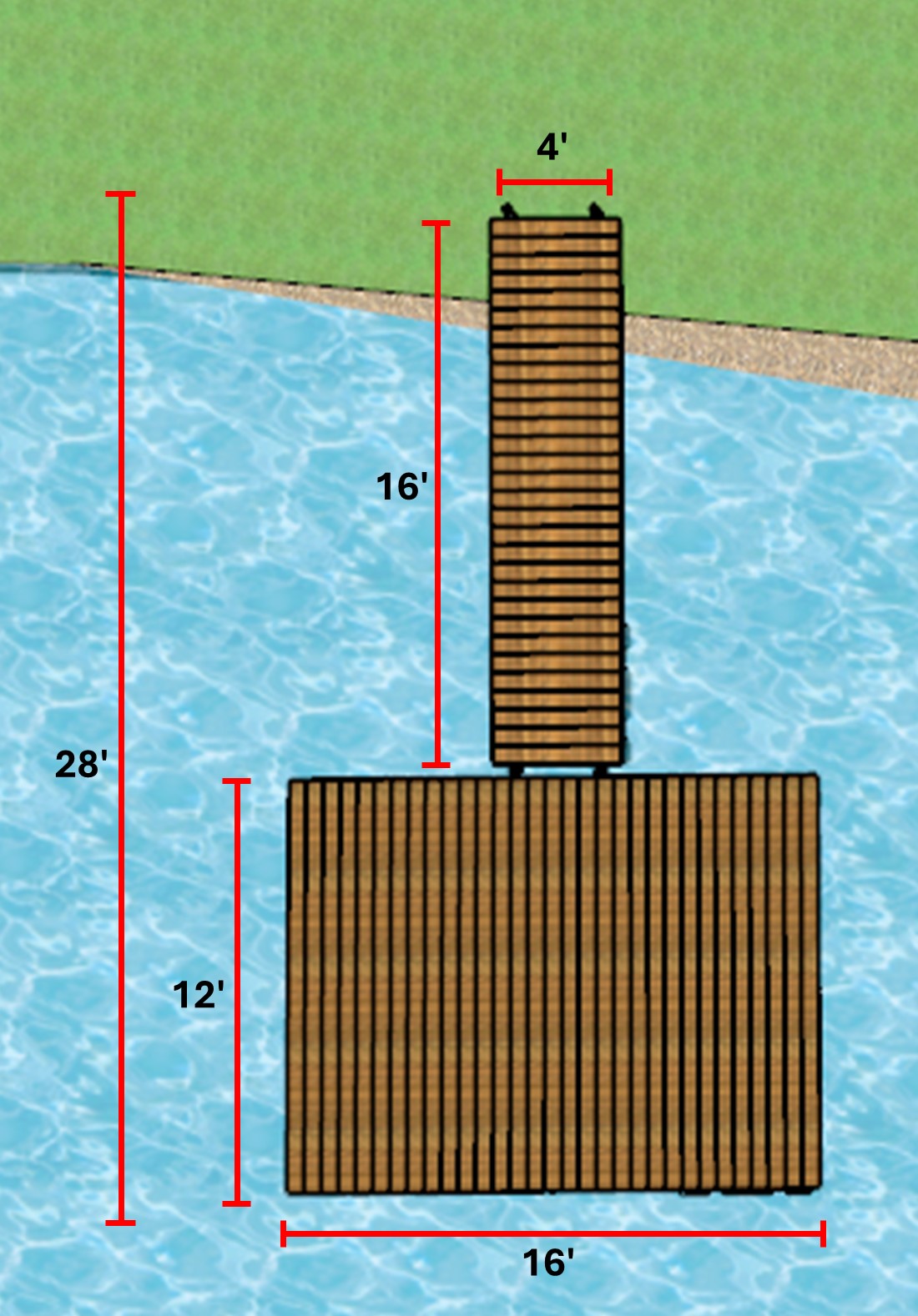 Docks kit 4'x16' Semi-Floating & 12'x16' Floating Heavy Duty Docks ...