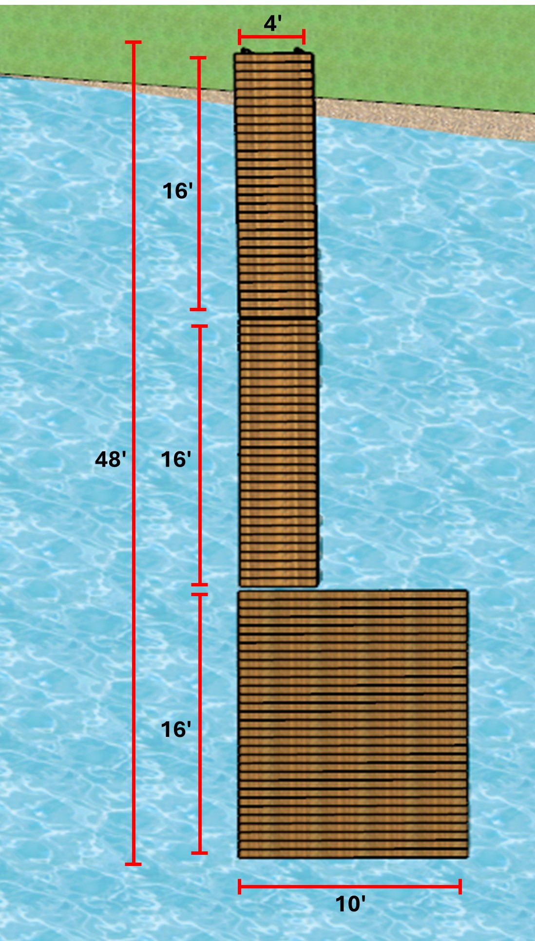 Ensemble de quais 4'x16' Semi-flottant, 4'x16' flottant et 10'x16 ... Ensemble de quais 4'x16' Semi-flottant, 4'x16' flottant et 10'x16 ...