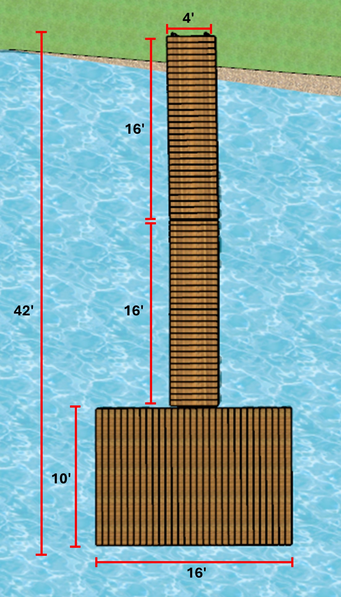 Ensemble de quais 4'x16' Semi-flottant, 4'x16' flottant et 10'x16 ... Ensemble de quais 4'x16' Semi-flottant, 4'x16' flottant et 10'x16 ...