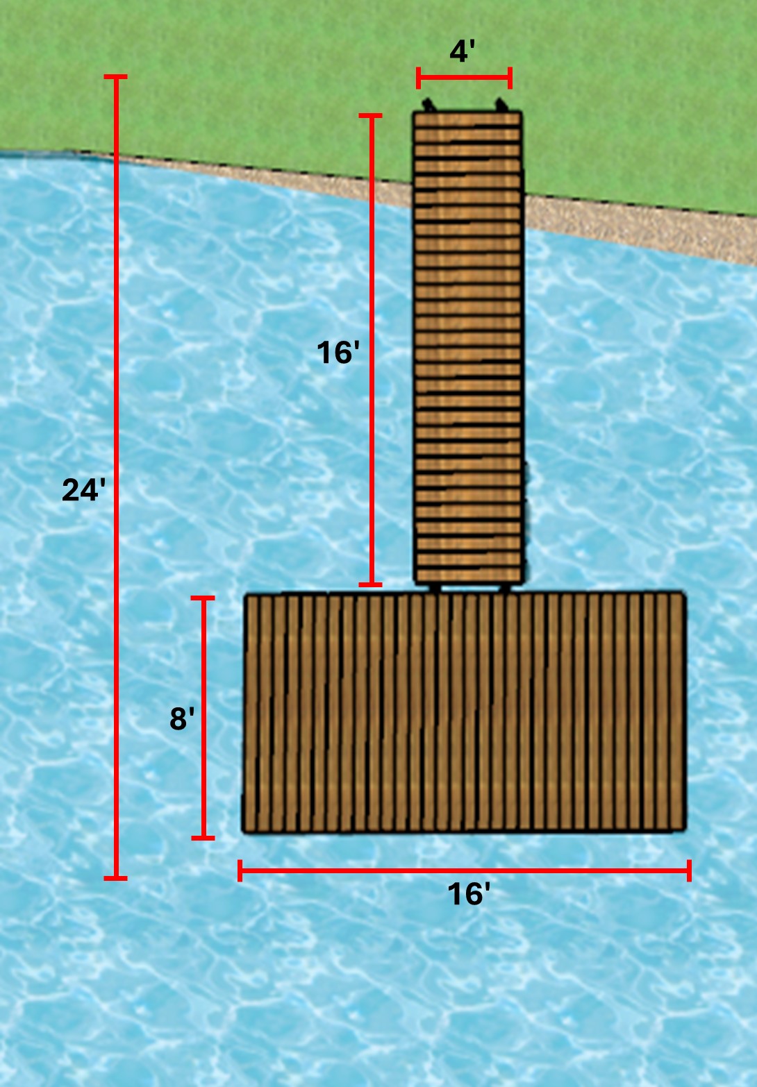 Docks kit 4'x16' Semi-Floating & 8'x16' Floating Heavy Duty Docks ...