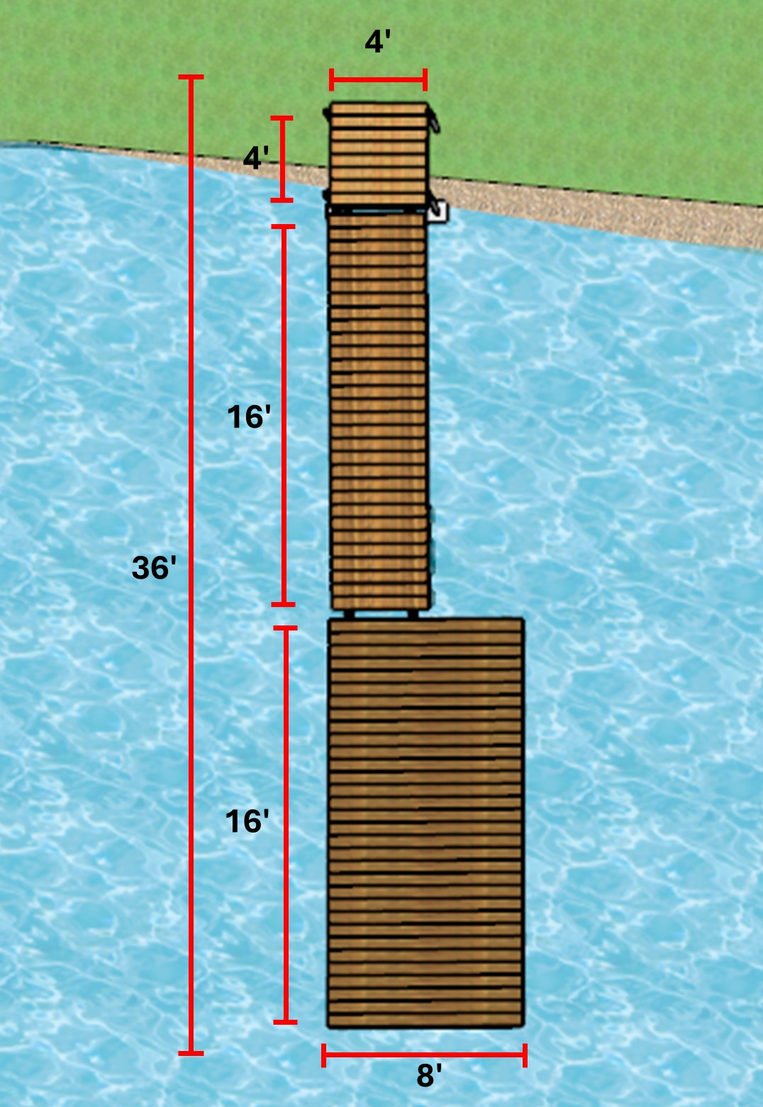Heavy Duty 4'x4' Fixed dock - 4'x16' Semi-Floating - 8'x16' Floating ...